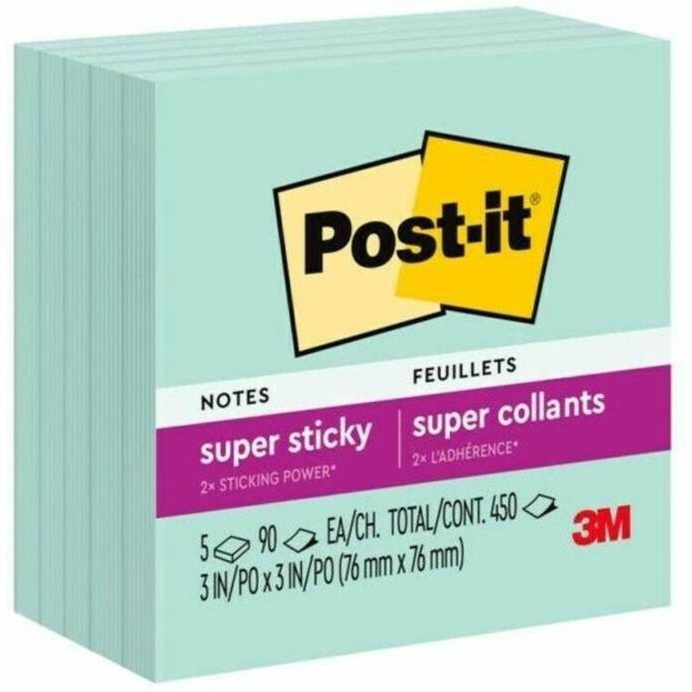 NOTES-POST-IT, SUPER STICKY 3X3 FRESH MINT 5/PACK – Office Experts ...
