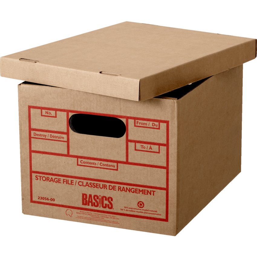FILE BOX-LETTER/LEGAL 100% RECYCLED KRAFT, BASICS BRAND 6/PK – Office ...