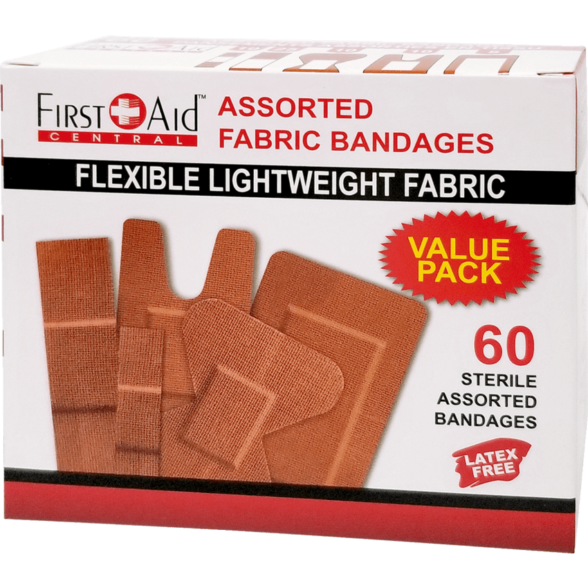 BANDAGES-FIRST AID CENTRAL VALUE PACK, ASSORTED 60/BX – Office Experts ...