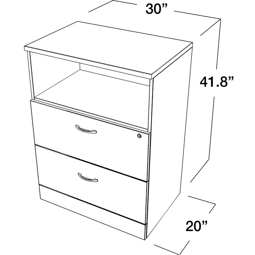 FILE CABINET-ZIRA FILE AND SHELF UNIT ACAJOU/DESIGNER WHITE – Office ...
